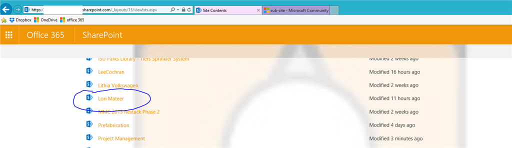 An Unexpected Error Has Occured Message When Opening A Sub Site Microsoft Community