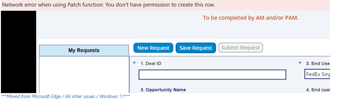 Getting an error while submitting the Power app form - Microsoft Community Getting an error while submitting the Power app form - Microsoft Community
