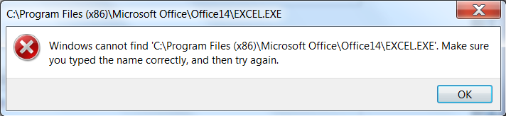 Windows Cannot Find Excel Exe Word Exe Acrord32 Exe Etc Microsoft Community