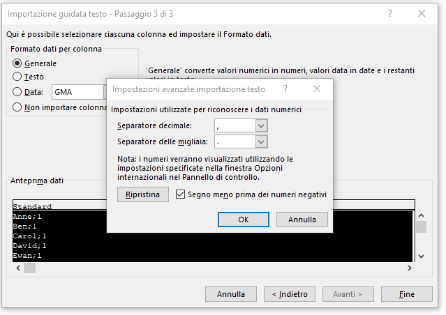 Excel 13 Caricare dati da file .csv contenente valori decimali ... Excel 13 Caricare dati da file .csv contenente valori decimali ...