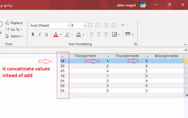 Access Query Concatenates Values Instead Of Sum Microsoft Community