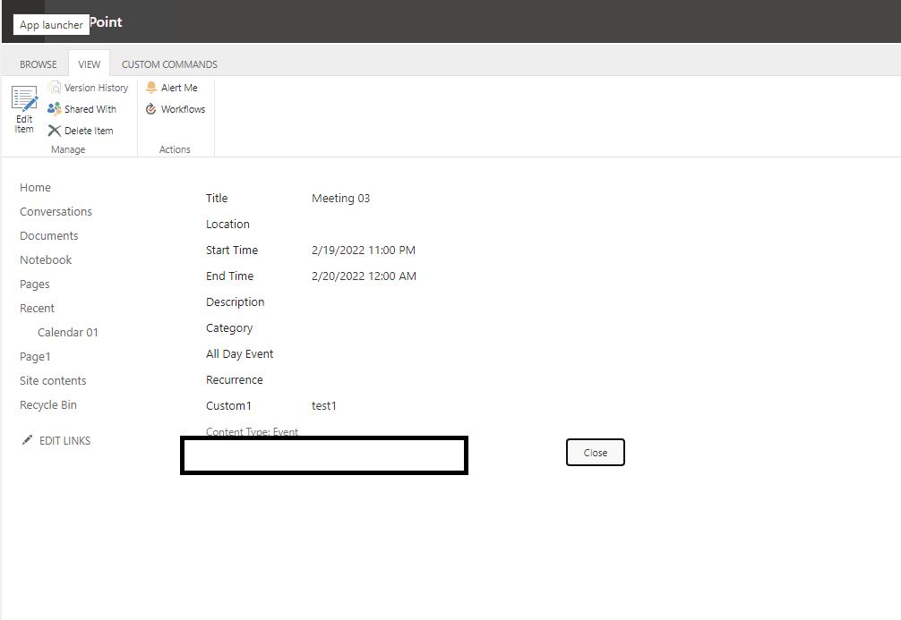 Sharepoint Events Adding Additional Fields To Enable Additional