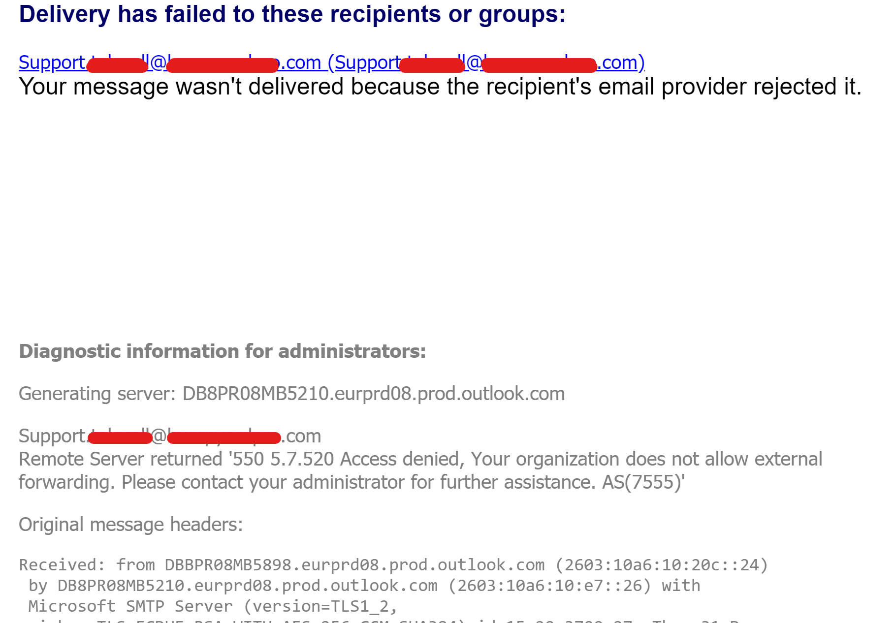 Enable Forwarding Rule For External Domain Microsoft Community