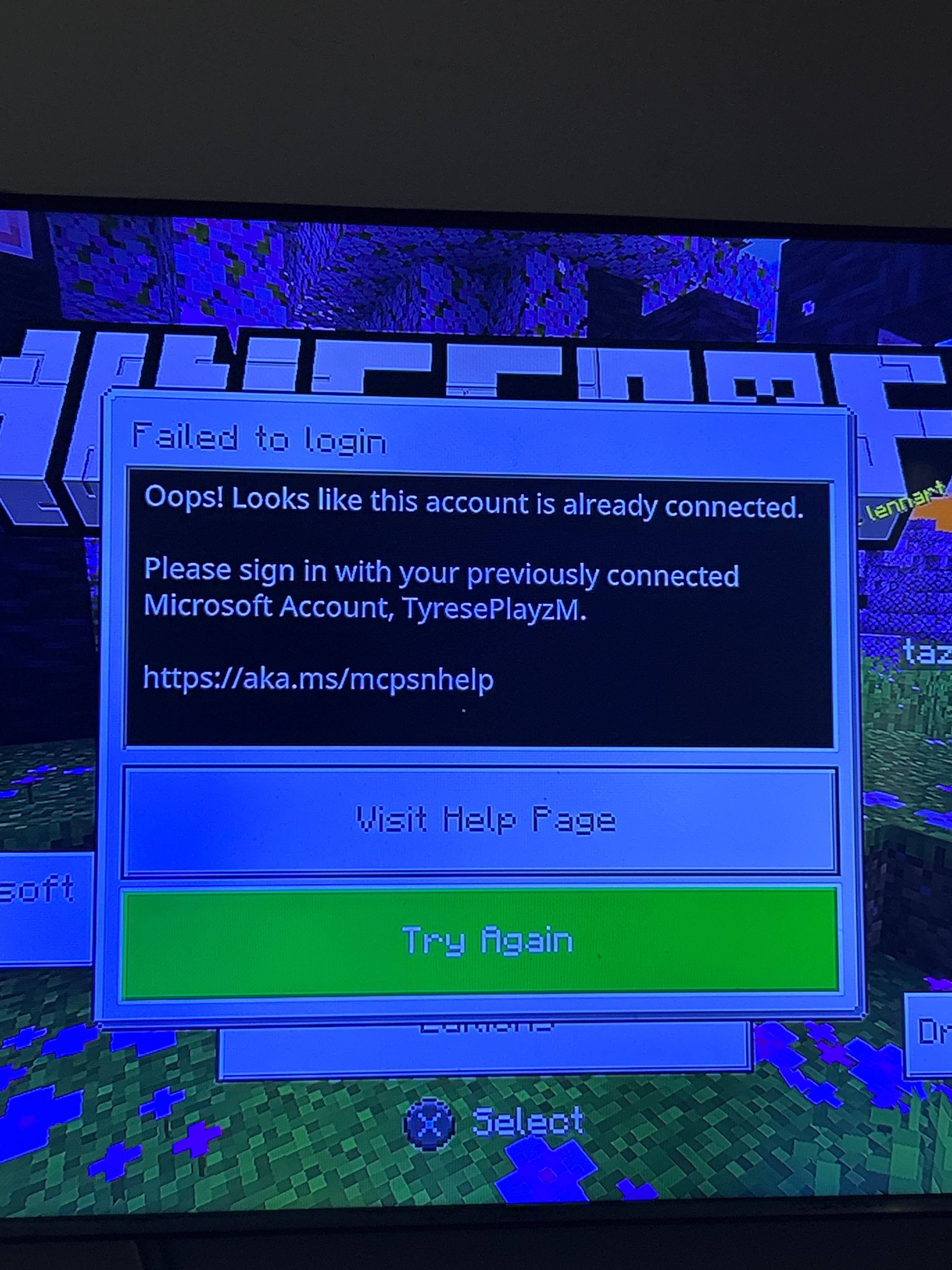 I can t login to my Microsoft account from my PlayStation on Minecraft Microsoft Community