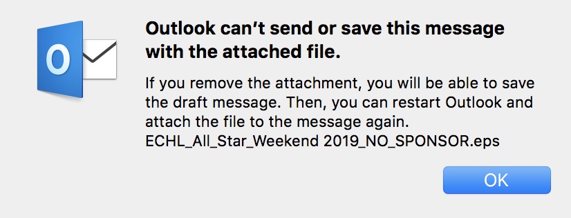 Error Outlook Can T Send Or Save This Message With The Attached File Microsoft Community