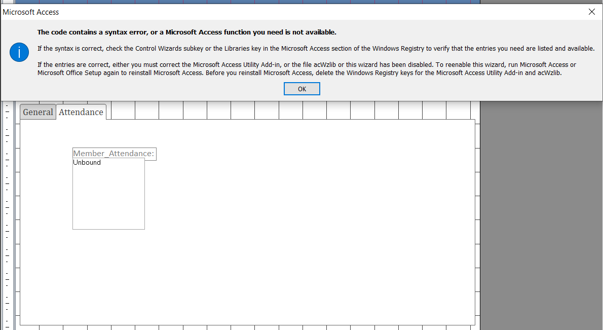 The Code Contains A Syntax Error Or A Microsoft Access Function You Microsoft Community