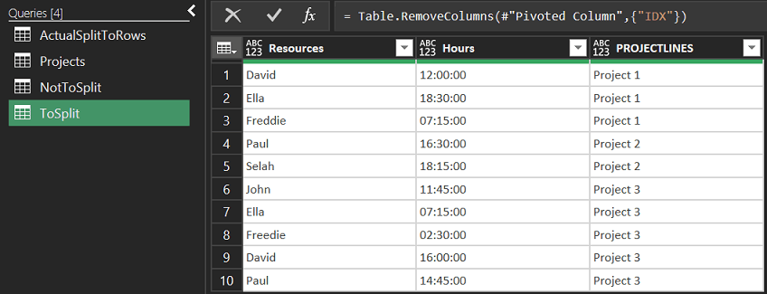 Power Query Get And Transform Split Some Columns To Rows Microsoft Community