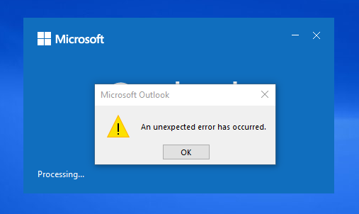An unexpected error has occurred. Outlook fails to start - Microsoft ... An unexpected error has occurred. Outlook fails to start - Microsoft ...