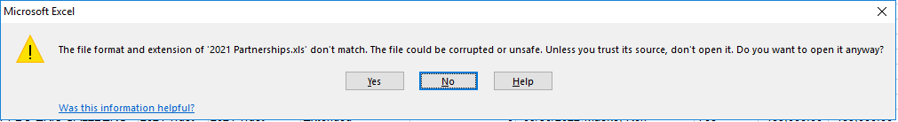 Excel Error Opening Xls Files In Newer Xslx Excel Version Microsoft Community