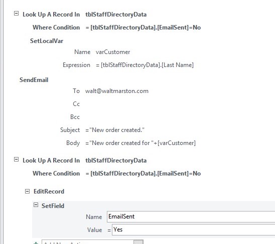 Access Web App Data Macro Where Condition For New Record Microsoft Community