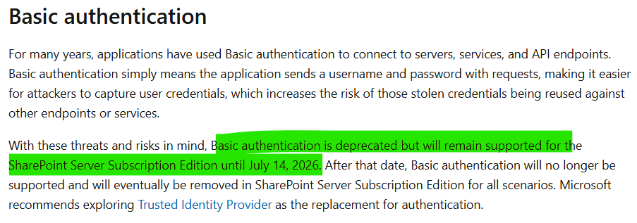 What authentication mechanism is deprecated for SharePoint server and ... What authentication mechanism is deprecated for SharePoint server and ...