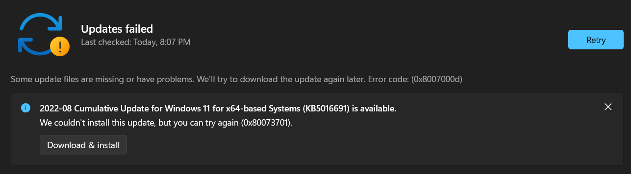 How to Fix a Windows 11 Cumulative Update Install Failure? - Microsoft ... How to Fix a Windows 11 Cumulative Update Install Failure? - Microsoft ...