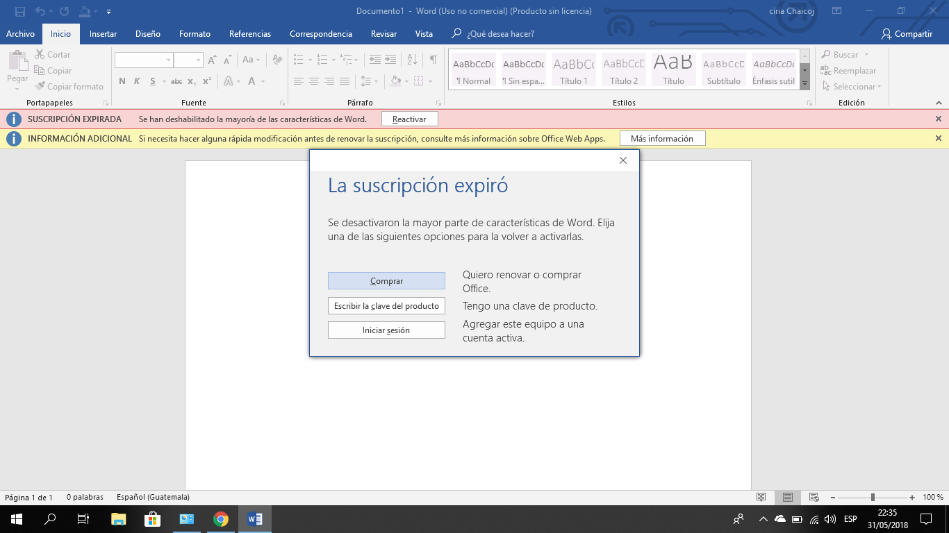 Office 2016 Error De Activación La Suscripción Expiró Microsoft