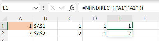 Indirect Doesnt Work With An Array Argument It Does But Not In Microsoft Community