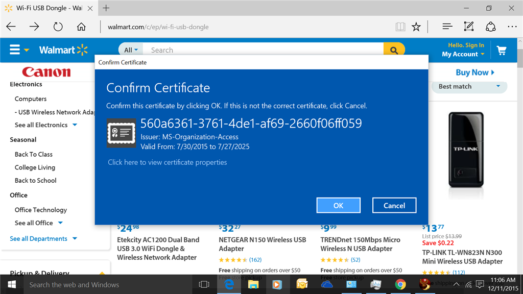 Getting A Confirm Certificate Popup On Websties Virus Microsoft Community